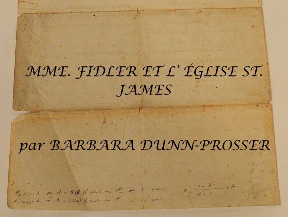 Mme. Fidler et l'église St. James | Anne Langton – une anglicane ...