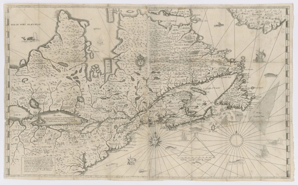 Carte de la Nouvelle France en 1632 par Samuel de Champlain | Grondines ...